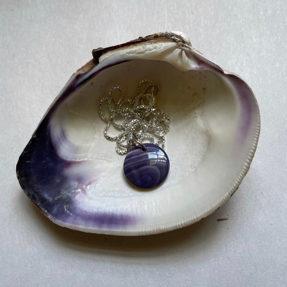 Wampum World | Jewelry | Wampum Pendant Quahog Shell Sterling Silver ...